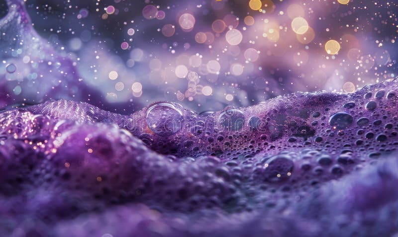 Colored Water and Foam Bubbles, Violet Abstract Background Stock Photo ...
