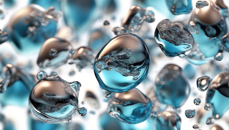 Colored water molecules stock illustration. Illustration of chemical ...