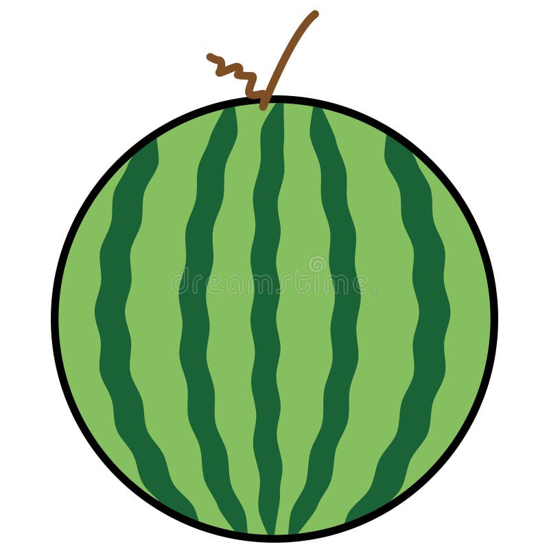 Colored Watermelon Fruit Icon Vector Stock Illustration - Illustration ...