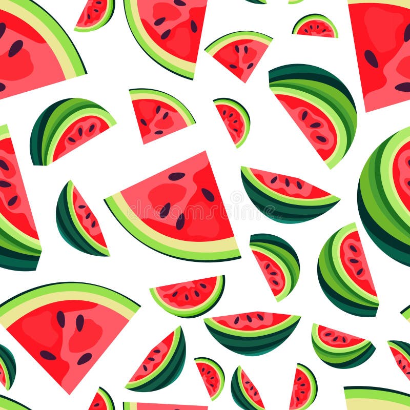Colored Watermelon Seamless Pattern. Vector Illustration. EPS10 Stock ...