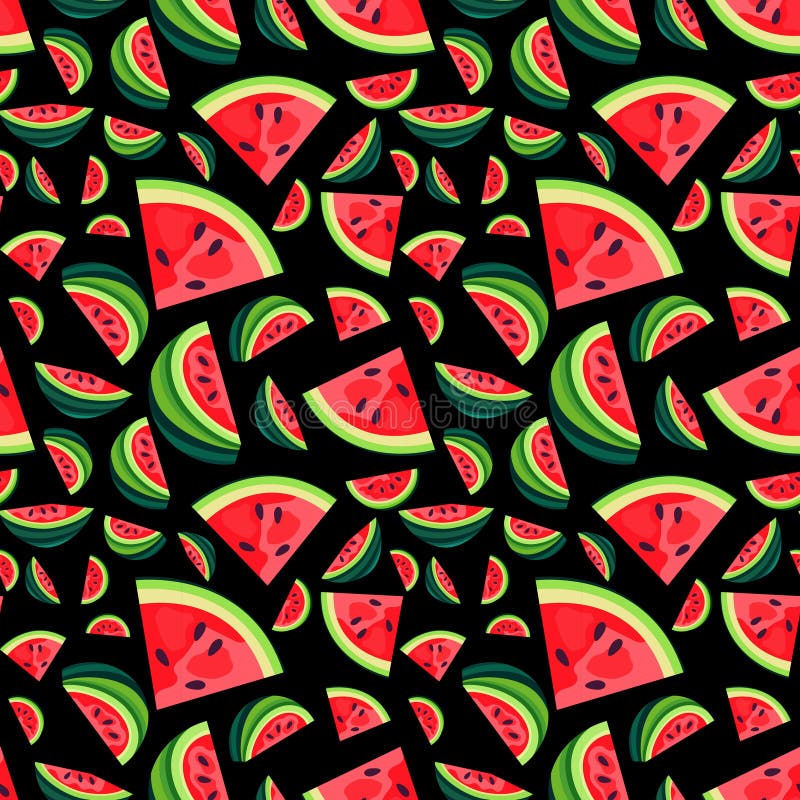 Colored Watermelon Seamless Pattern. Vector Illustration. EPS10 Stock ...