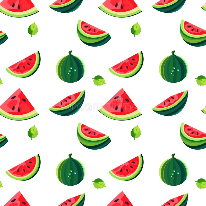 Colored Watermelon Seamless Pattern. Vector Illustration. EPS10 Stock ...