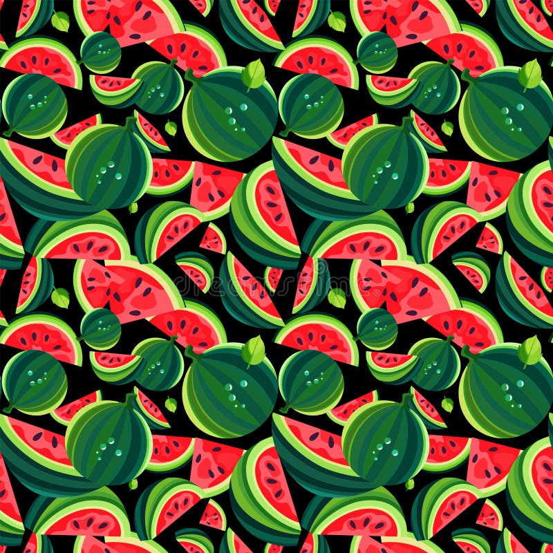 Colored Watermelon Seamless Pattern. Vector Illustration. EPS10 Stock ...