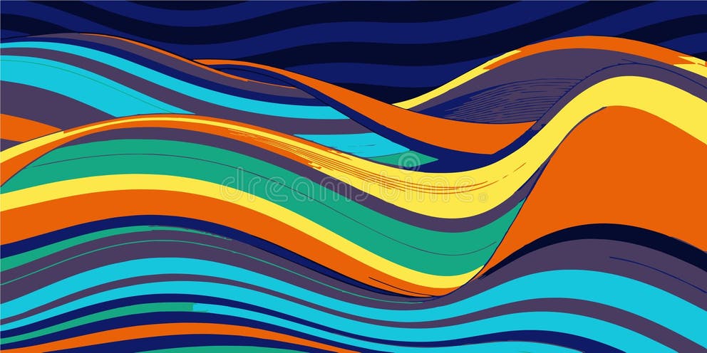 Colored Wavy Stripes. Background of Multicolored Wavy Stripes Stock ...
