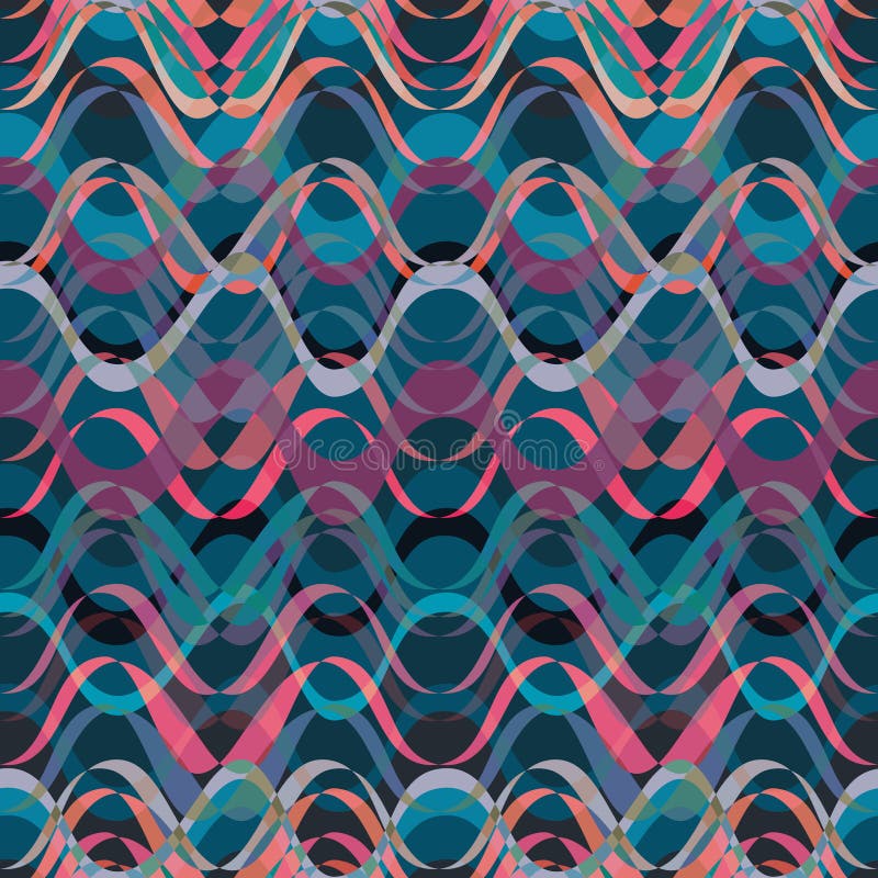 Colorful Wavy Stripes Pattern. Horizontal Curvy Lines. Illustration ...