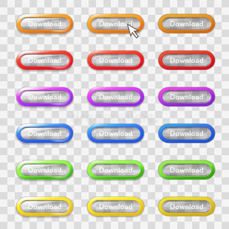 Colored web buttons stock vector. Illustration of empty - 50638385