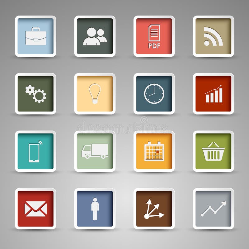 Colored Web Buttons Retro Style Template Stock Vector - Illustration of ...