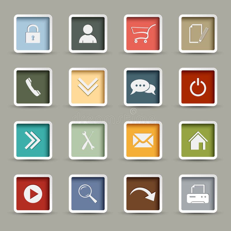 Colored Web Buttons Retro Style Stock Vector - Illustration of website ...