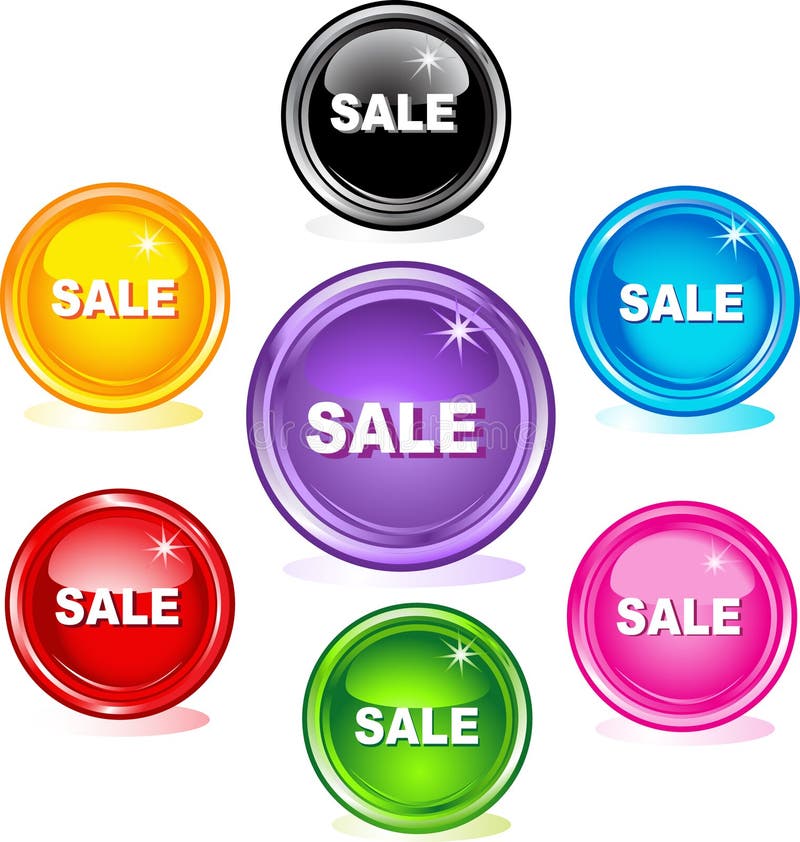Glossy Web Sale Icon 2 stock vector. Illustration of extra - 6693385