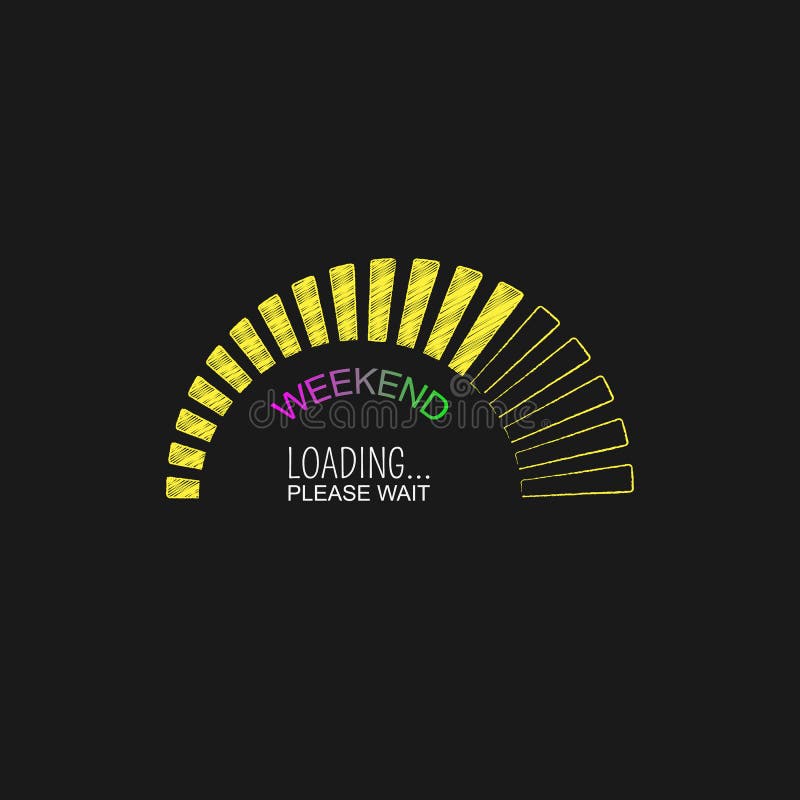 Weekend Loading Progress Bar Design Isolated on a White Background ...