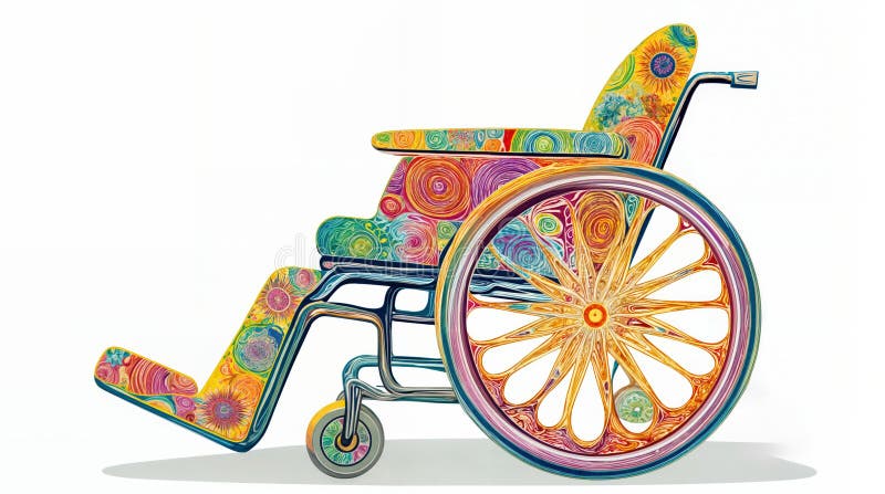 Colored Wheelchair with a Complex, Swirling Pattern Stock Illustration ...