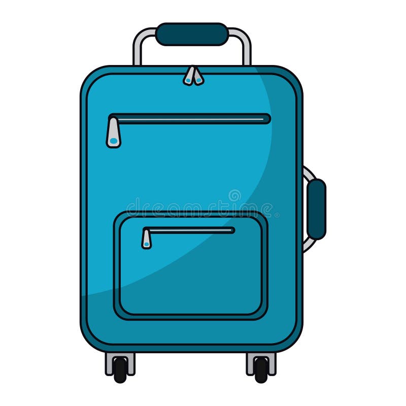 Colored Wheeled Suitcase. Vector Stock Vector - Illustration of handle ...