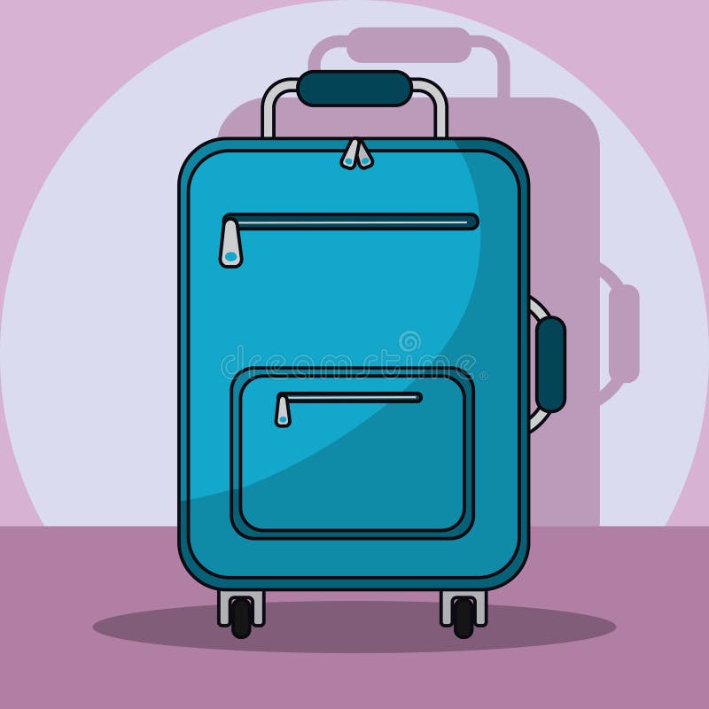 Colored Wheeled Suitcase. Vector Stock Vector - Illustration of carry ...