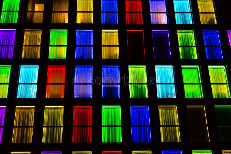 Colored Windows Texture. Neon Light Background Stock Photo - Image of ...