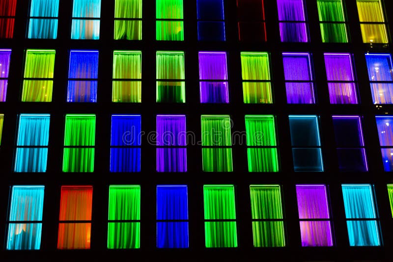 Colored Windows Texture. Neon Light Background Stock Image - Image of ...
