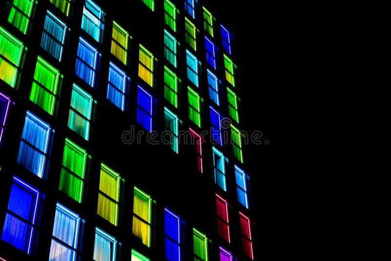 Colored Windows Texture. Neon Light Background Stock Photo - Image of ...