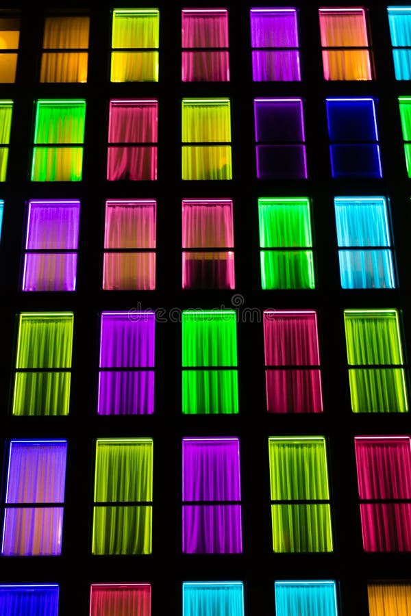 Colored Windows Texture. Neon Light Background Stock Photo - Image of ...