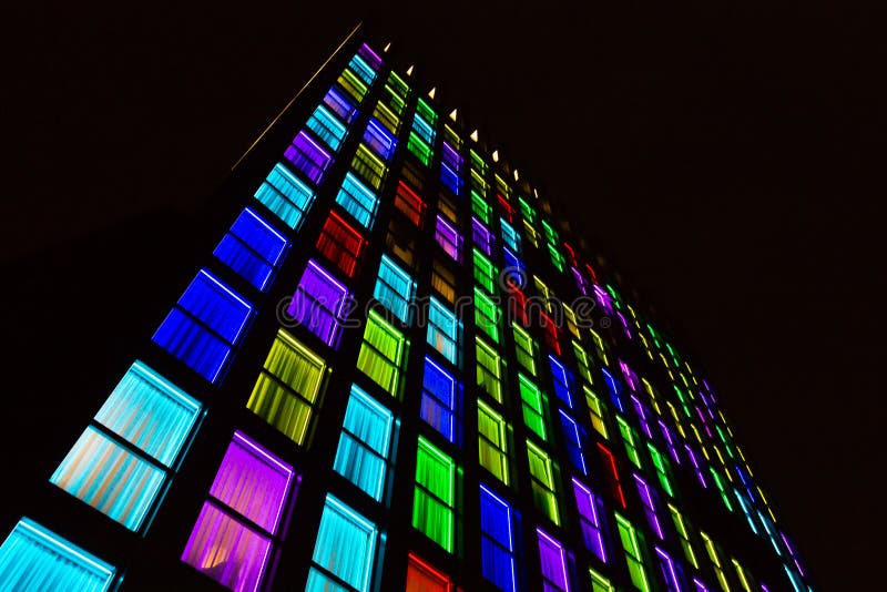 Colored Windows Texture. Neon Light Background Stock Photo - Image of ...