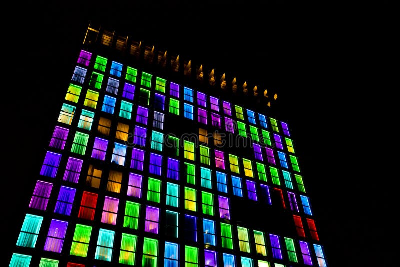 Colored Windows Texture. Neon Light Background Stock Photo - Image of ...