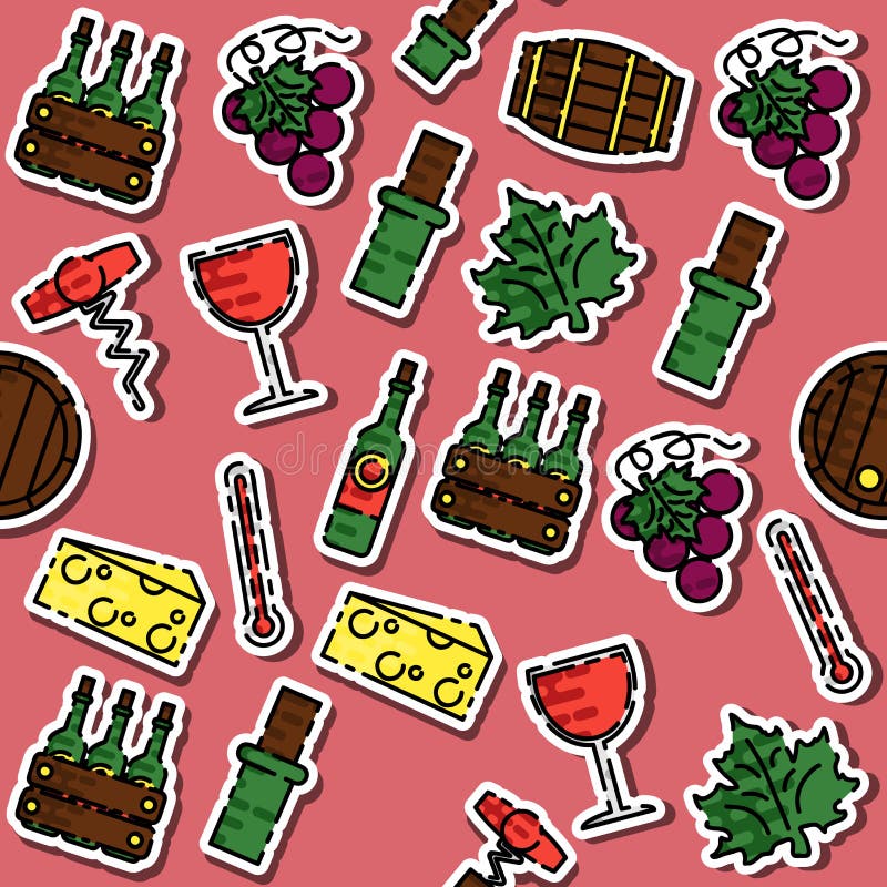 Colored wine pattern stock vector. Illustration of graphic - 78517543