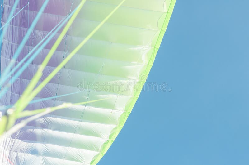 Colored Wing and Ropes Close-up on Blue Sky Stock Photo - Image of ...