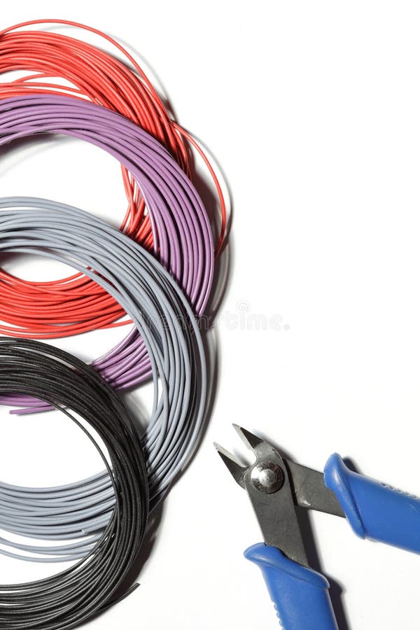 Colored wires stock image. Image of closeup, blue, business - 26821933