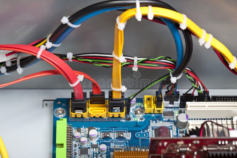 Colored Wires in a Circuit Board Stock Photo - Image of connectivity ...