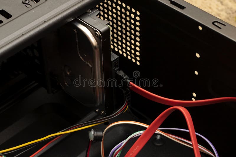 Colored Wires in the Computer System Unit Stock Image - Image of device ...