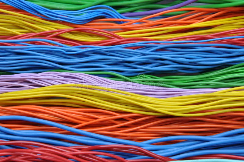 Colored wires stock image. Image of line, multicolor - 51408863