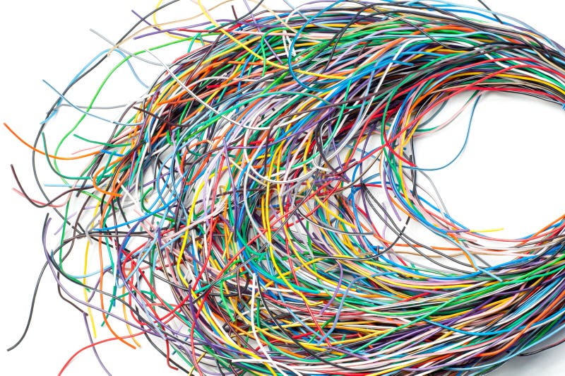 Colored Wires Isolated on a White Background Stock Image - Image of ...