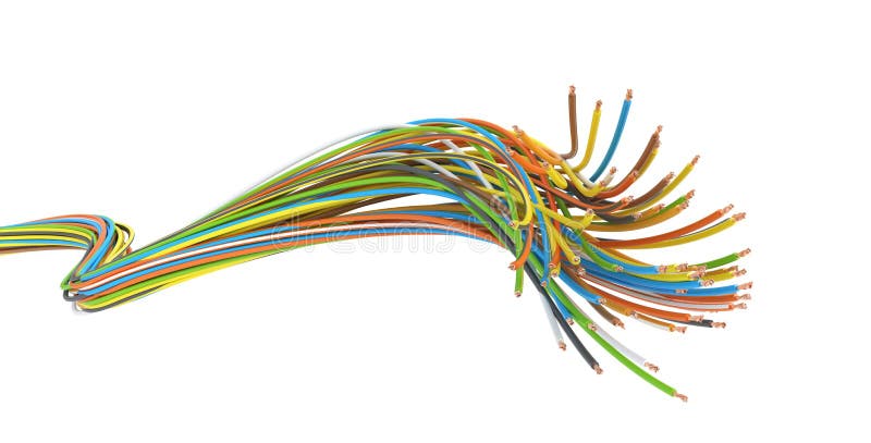 Set of Colored Wires on a White Background. Stock Illustration ...