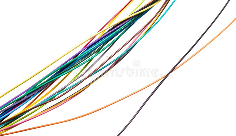 Colored Wires on a White Isolated Background Stock Image - Image of ...