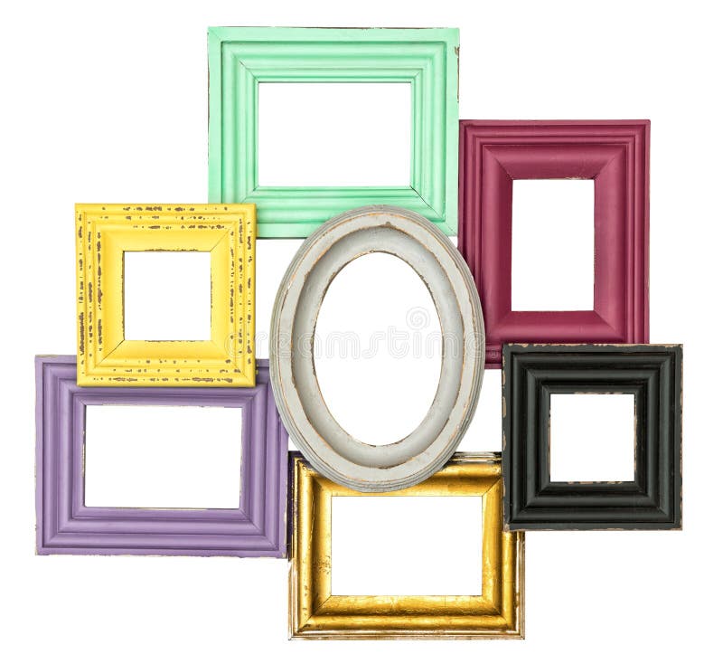 Colored Wooden Frames Photo Picture Stock Image - Image of color, frame ...
