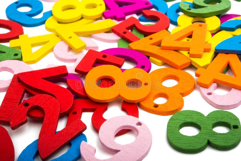 Colored wooden numbers stock image. Image of object - 130621503