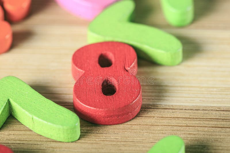 Colored wooden numbers stock photo. Image of eight, game - 94885714