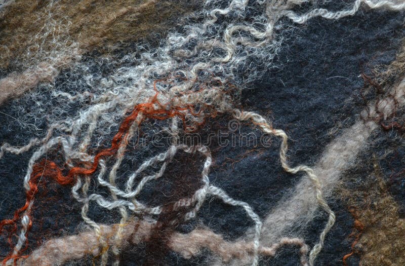 Colored Wool Fibers Bound with Soft Wool Stock Image - Image of weave ...