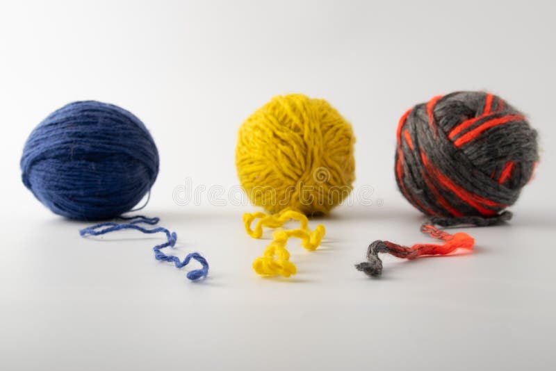 Colored Wool Knit Balls Placed on a Stock Image - Image of homemadeyarn ...