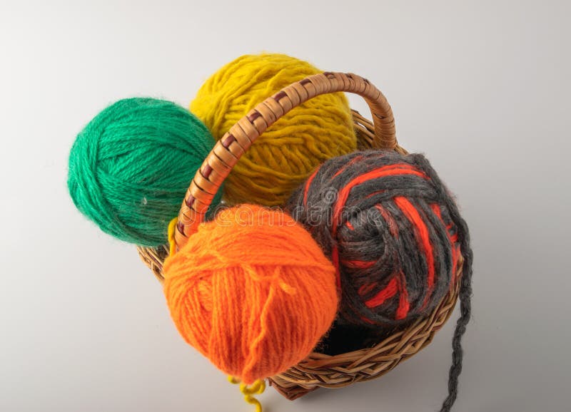 Colored Wool Knit Balls Placed on a Stock Image - Image of thread ...