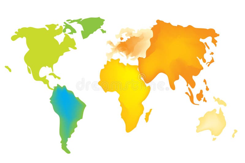 Colored world map stock illustration. Illustration of aged - 20406714