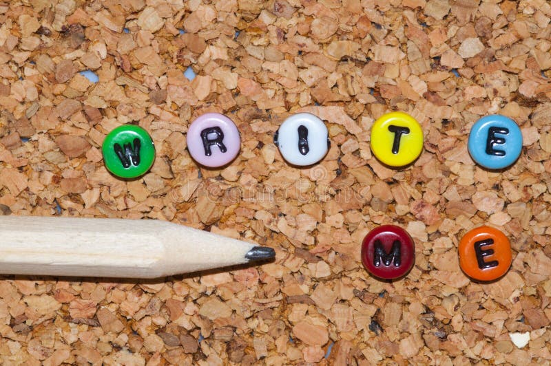 Colored Write Me with Pencil Stock Photo - Image of abstract, font ...