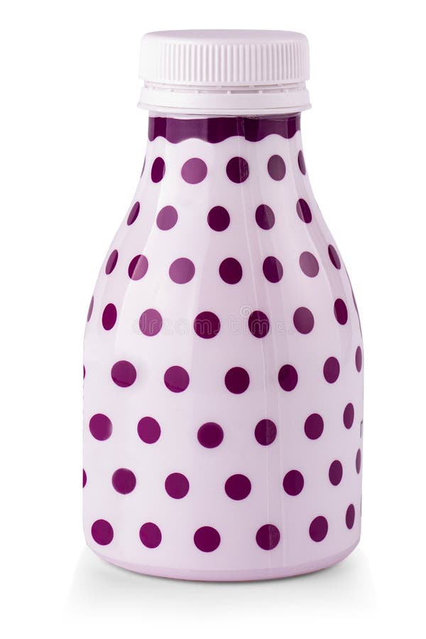 Colored Yogurt Bottle with Drink on White Stock Photo - Image of ...