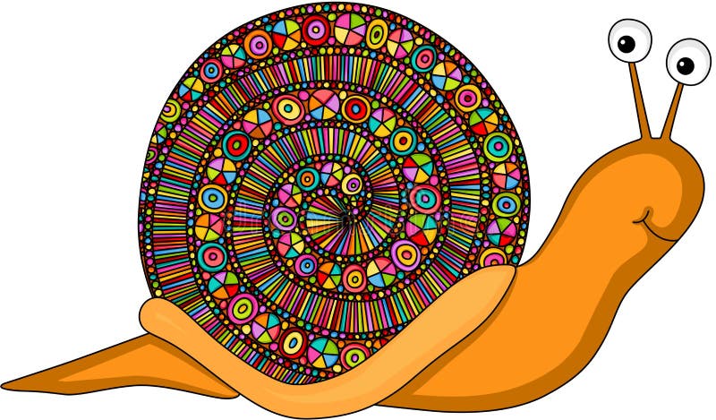 Colored zentangle snail stock vector. Illustration of painting - 92251934
