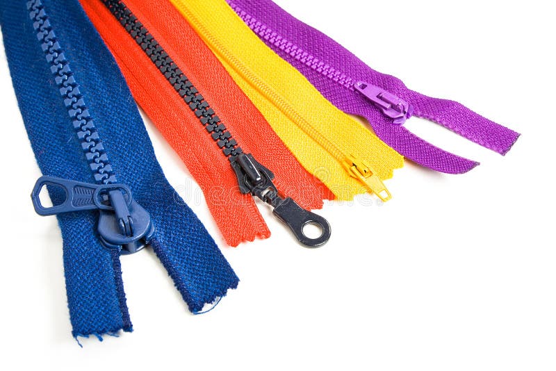 Colored zippers stock photo. Image of plastic, blue, sewing - 12052770