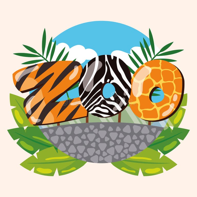 Colored Zoo Lettering Zebra Pattern Vector Stock Vector - Illustration ...