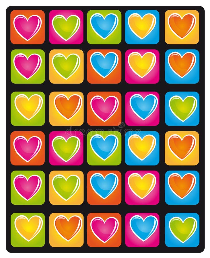 Colores del corazón ilustración del vector. Ilustración de lindo - 22966637