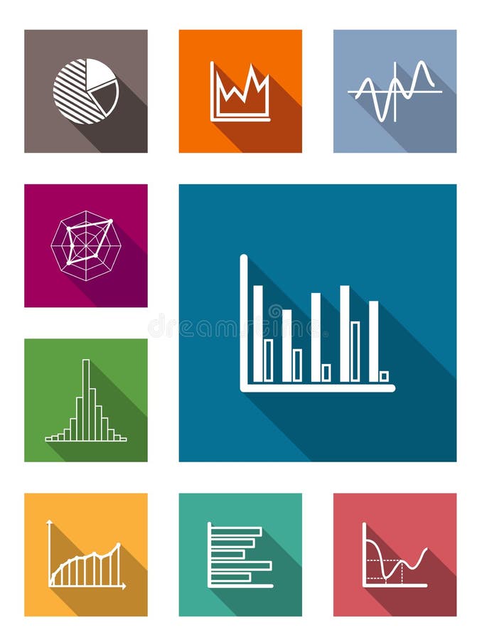 Colorez Les Icônes Plates Pour Différents Types De Diagrammes ...