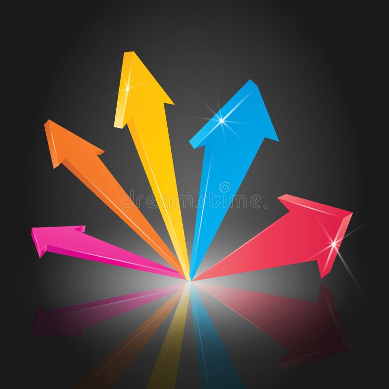 Colorful 3D Arrows stock vector. Illustration of select - 21399336