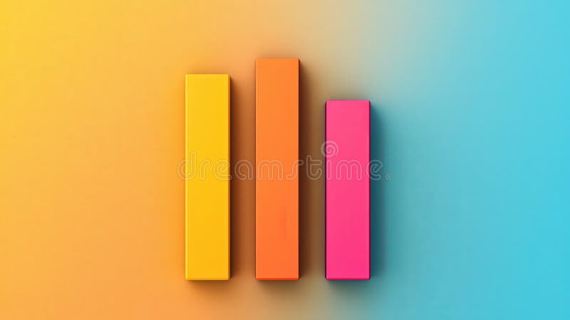 Colorful 3D Blocks on Gradient Background Stock Illustration ...