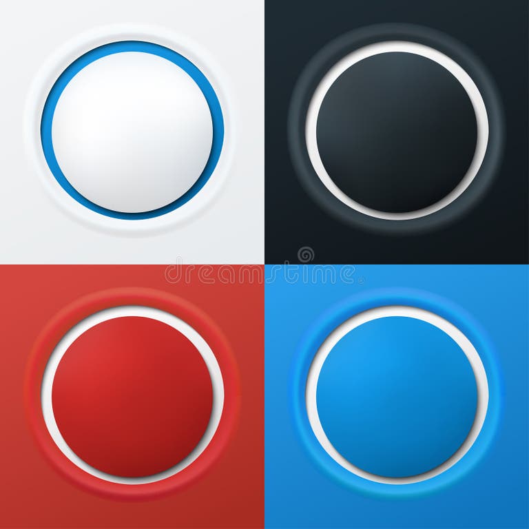 Colorful 3d buttons stock vector. Illustration of reflection - 25469780