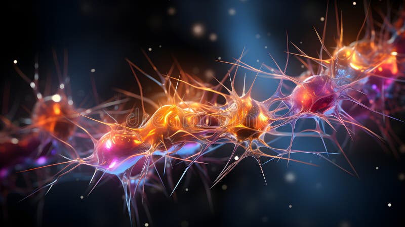 Colorful 3D Illustrations on a Black Background of Human Nerves Can Be ...